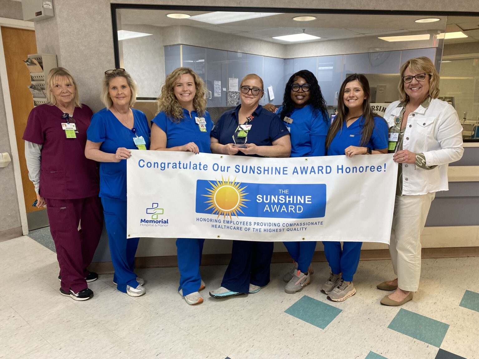 Sunshine Award winner 4th Qtr 2024 | Memorial Hospital & Manor